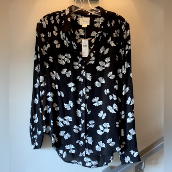 Maeve | Tops | New Maeve Blouse In Black And White Print Never Been ...